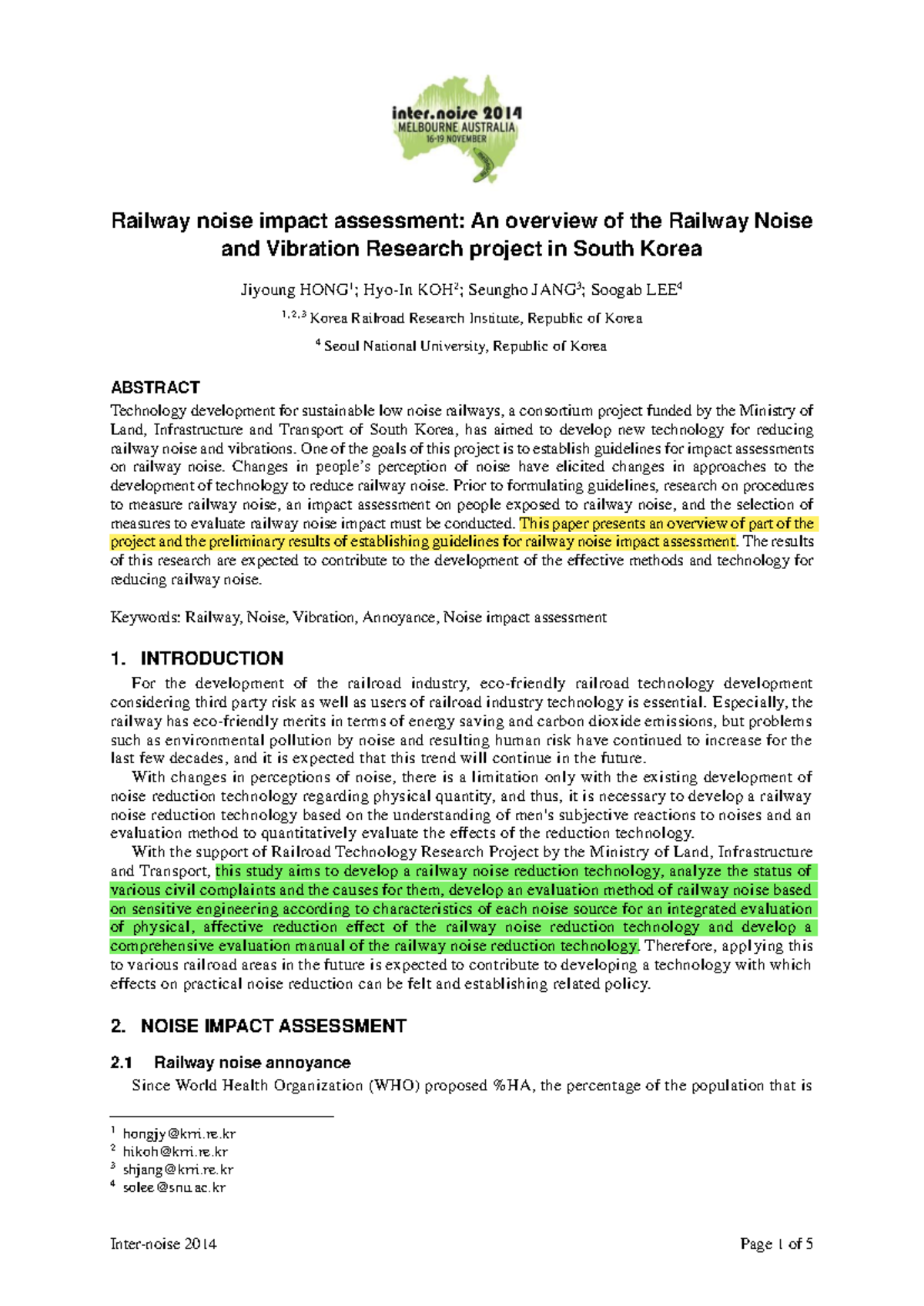 Railway noise impact assessment An overview of the railway noise and ...