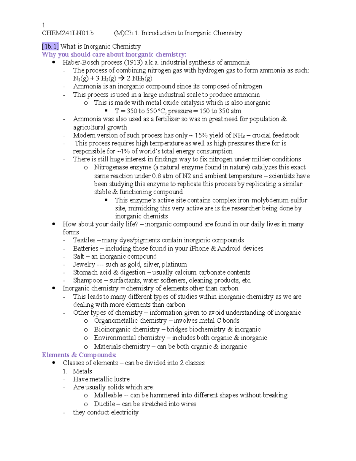 CHEM241 LN01.b (Ch. 1) - Lecture notes Ch.1 - CHEM241LN01 (M)Ch ...