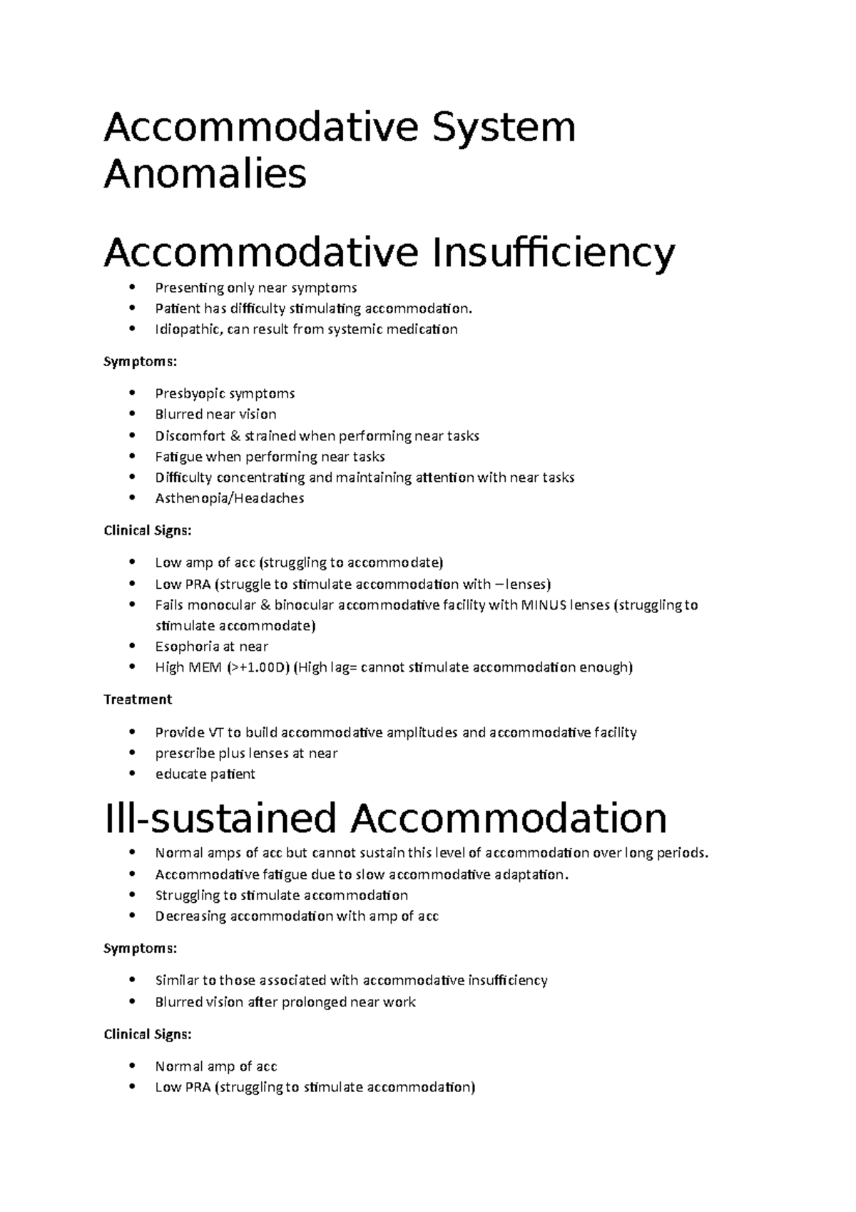 Accommodative System Anomalies - Accommodative System Anomalies ...