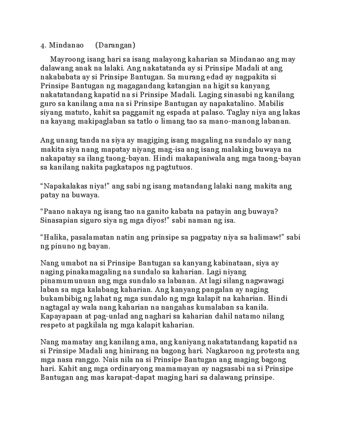 Darangan - 4 - Samoka ani - Mindanao (Darangan) Mayroong isang hari sa ...