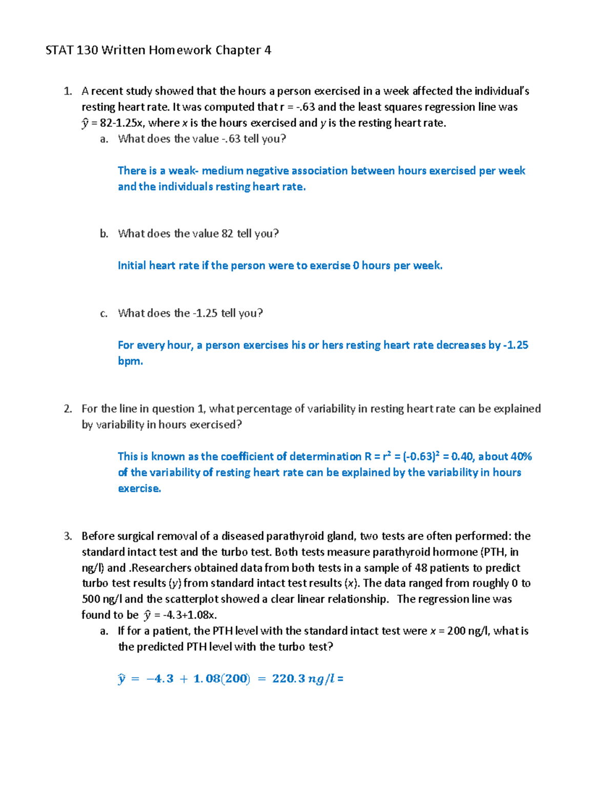 Stat 130 Written Homework Chapter 4 Sol - STAT 130 Written Homework Chapter 4 A recent study ...