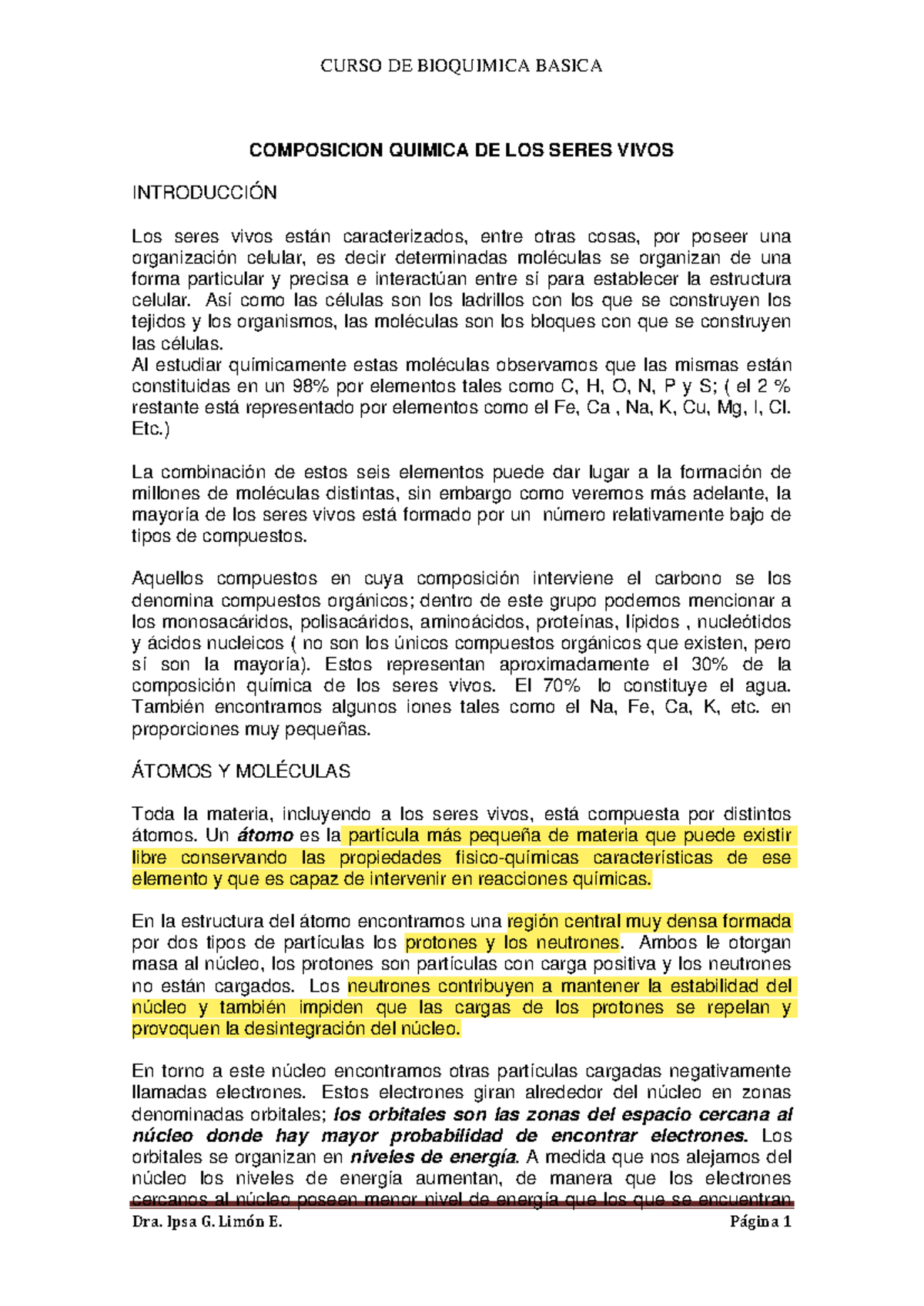 Curso Básico de Bioquímica - COMPOSICION QUIMICA DE LOS SERES VIVOS ...