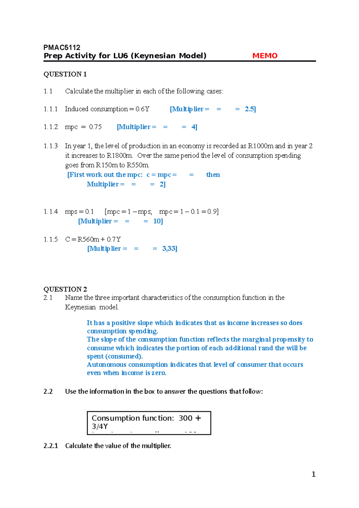 PMAC5112 Prep Activity for LU6 MEMO - PMAC Prep Activity for LU6 ...