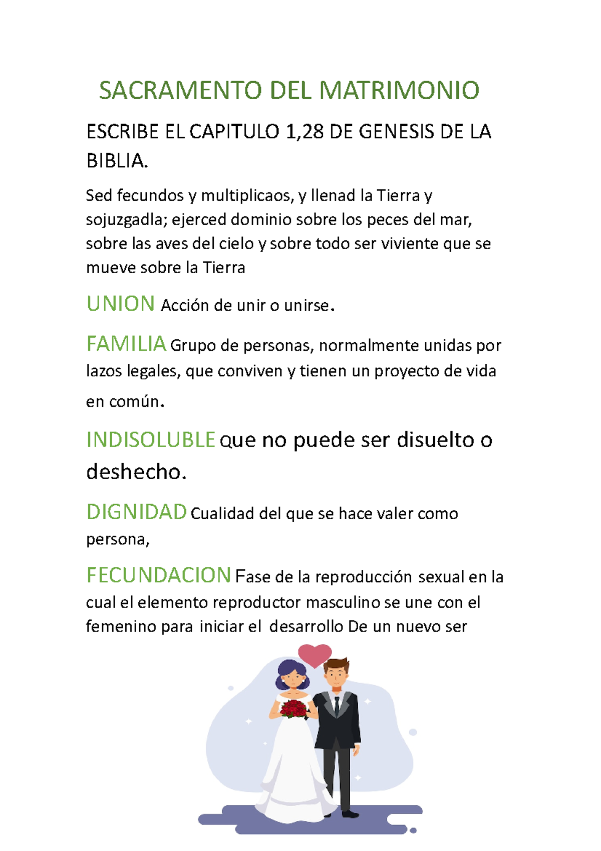 Sacramento DEL Matrimonio - SACRAMENTO DEL MATRIMONIO ESCRIBE EL CAPITULO 1,28 DE GENESIS DE LA ...