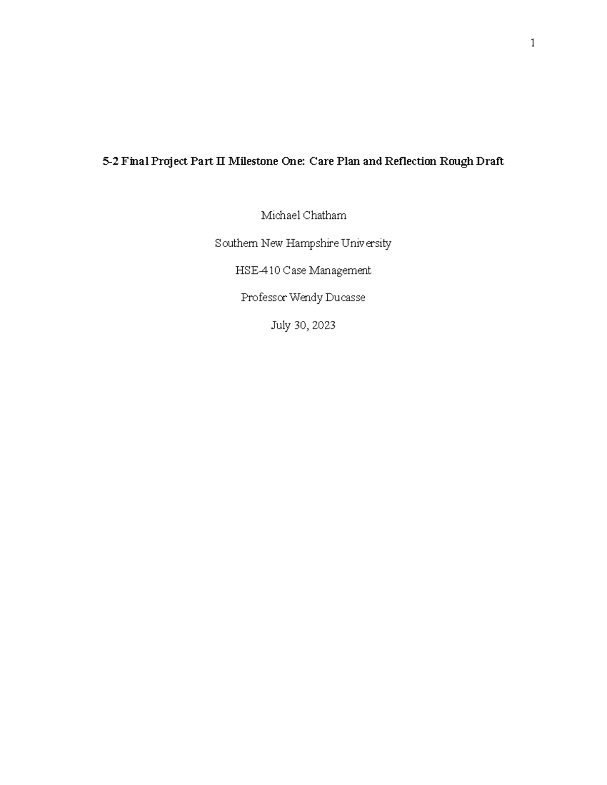 5-2 Final Project Part II Milestone One Rough Draft - 5-2 Final Project Part II Milestone One ...