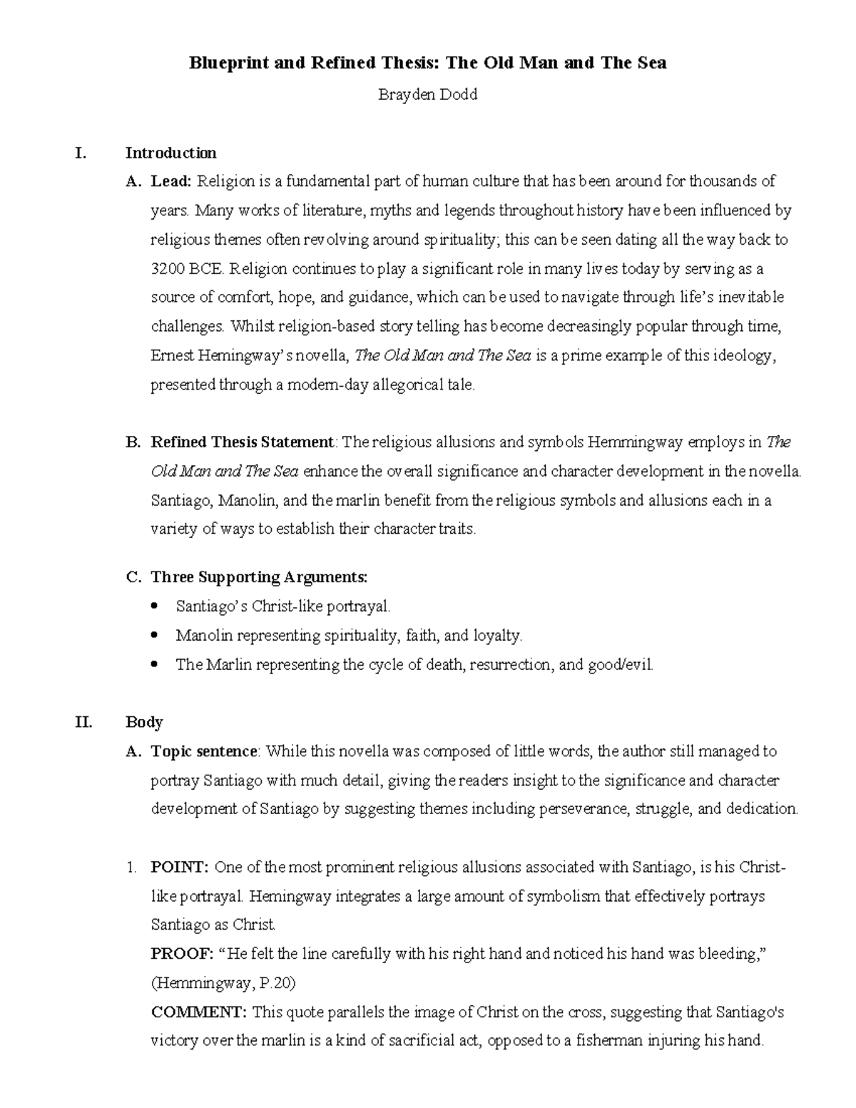 Blueprint and Refined Thesis Template-Lesson 19 Dodd - Blueprint and ...