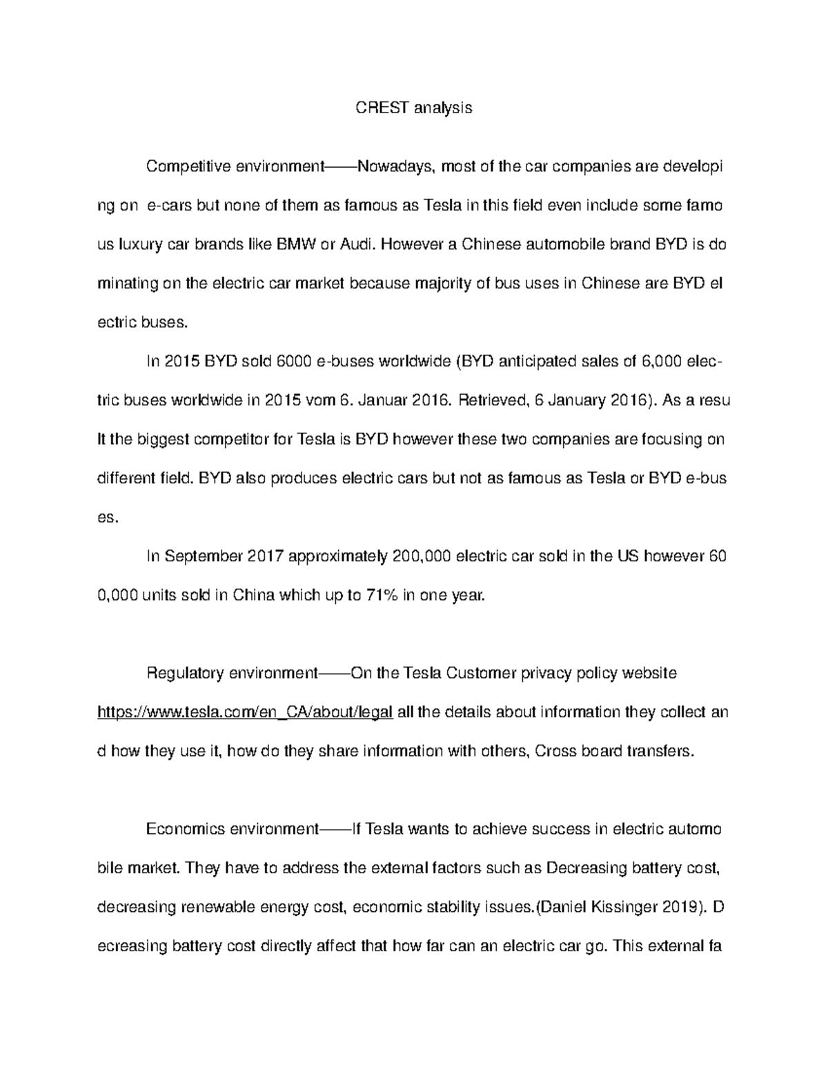 Tesla Crest, ZHEN - CREST analysis Competitive environment——Nowadays ...