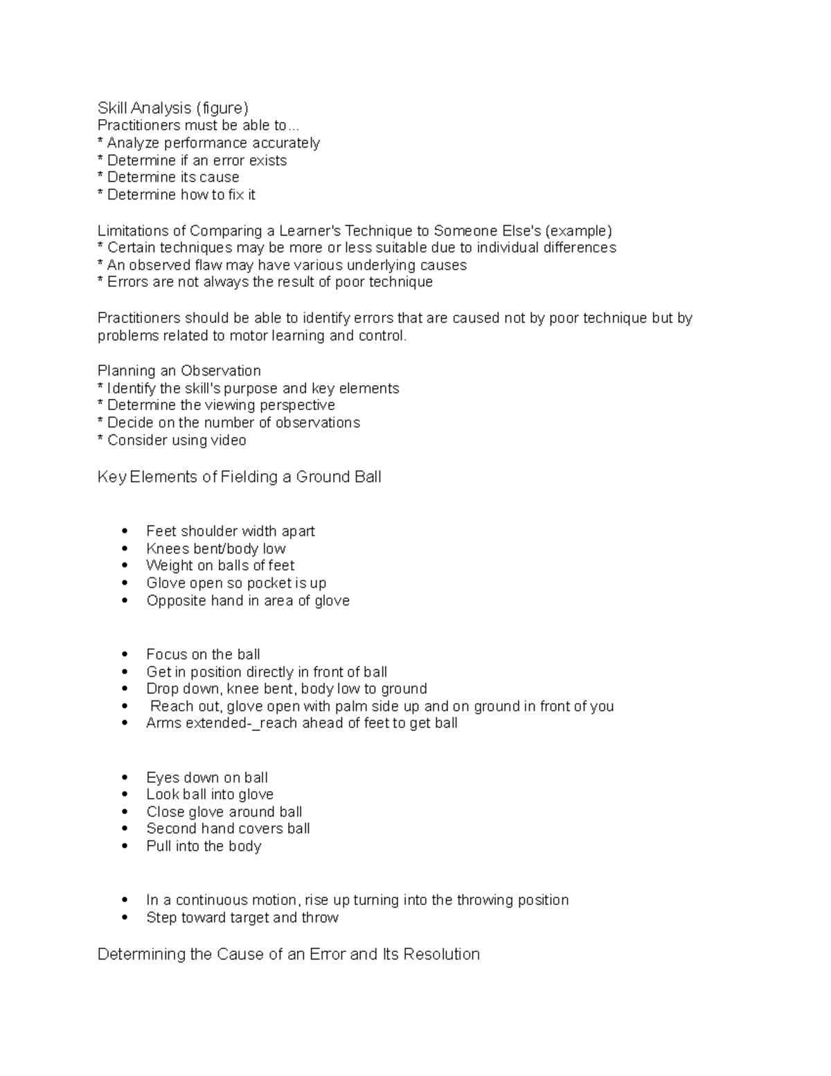 Chapter 11 - Skill Analysis (figure) Practitioners must be able to ...