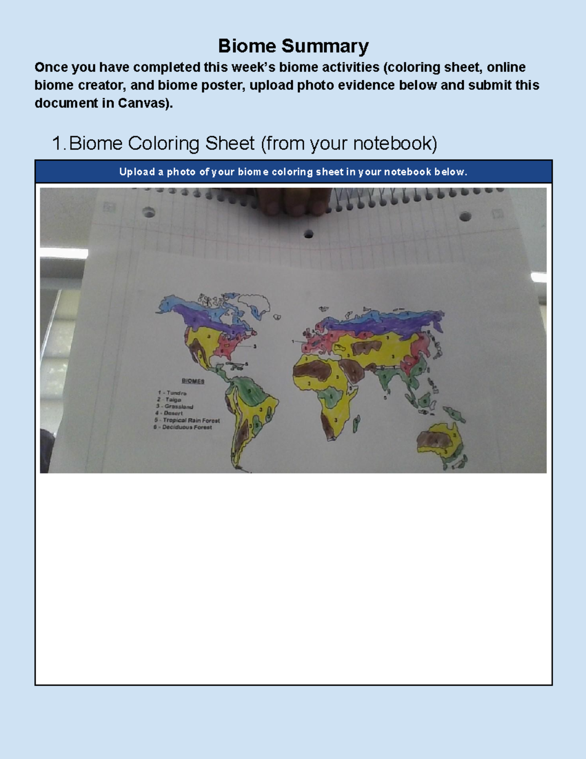 Biome Summary Assignment - Biome Summary Once you have completed this ...