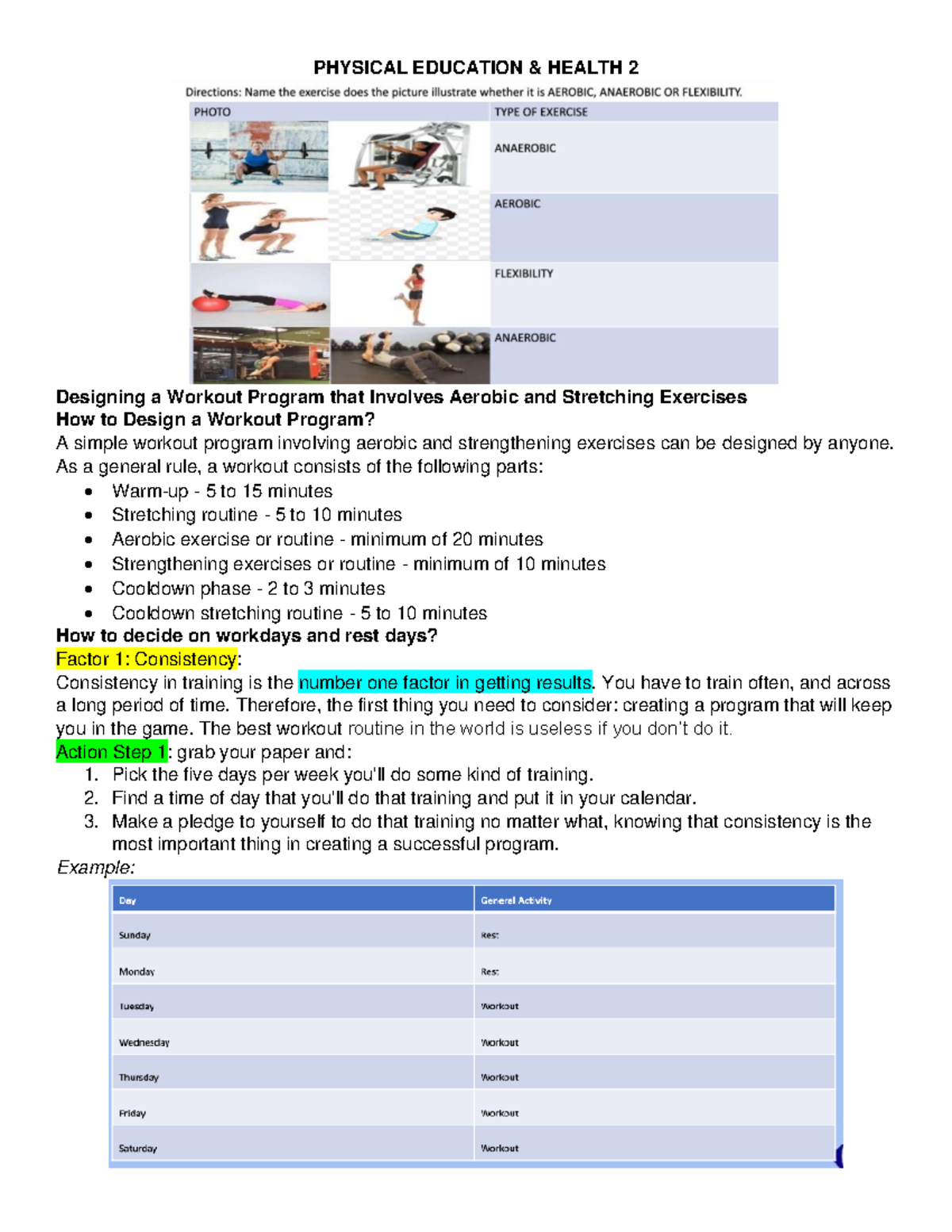 Physical Education & Health 2 - PHYSICAL EDUCATION & HEALTH 2 Designing ...