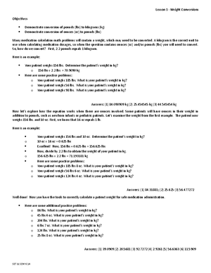 Nursing Medication Calculation Lesson 3 - Metric Conversions Using DA ...