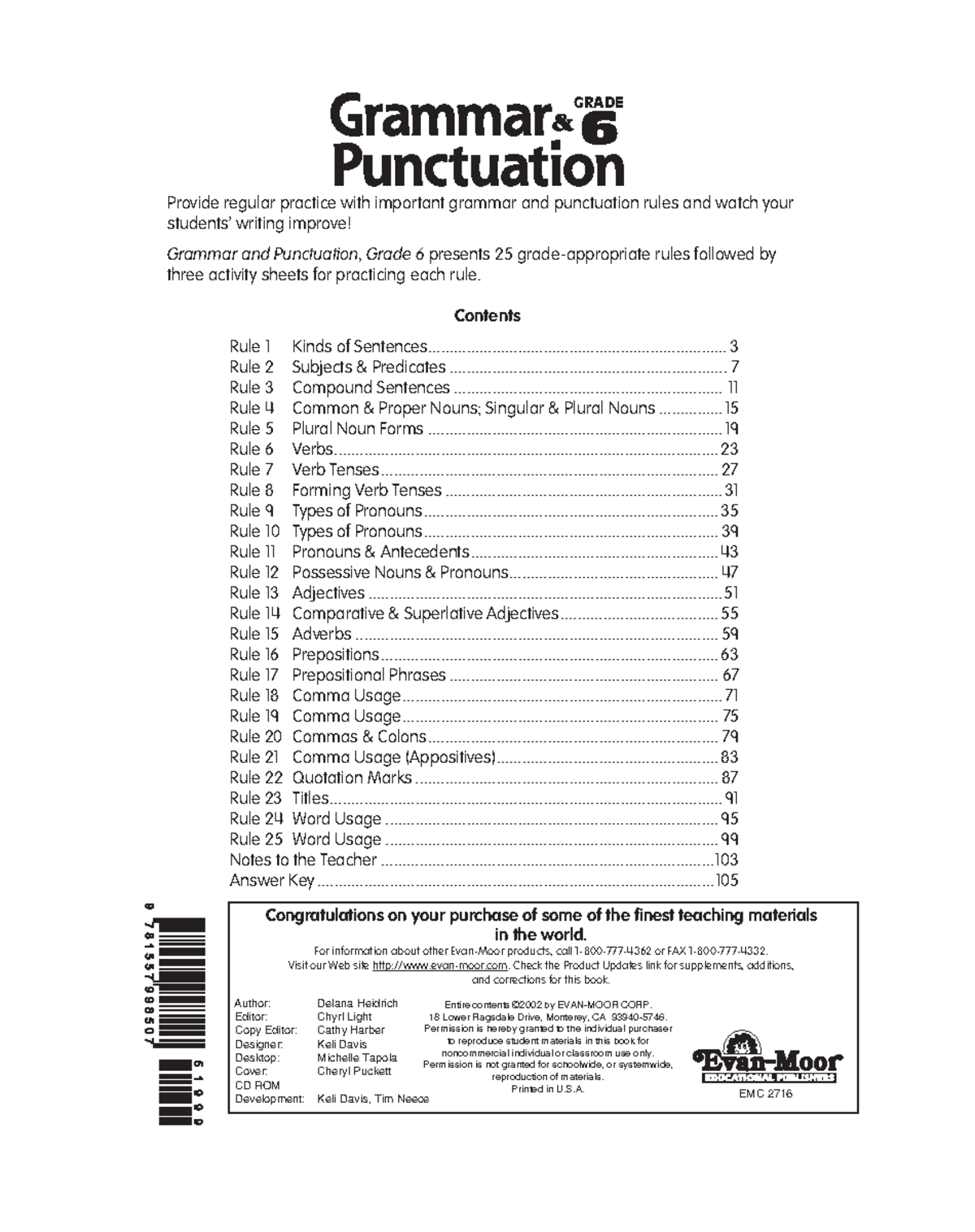 Grammar & Punctuation Gr6 - ENGL-2005EG - Laurentian - Studocu