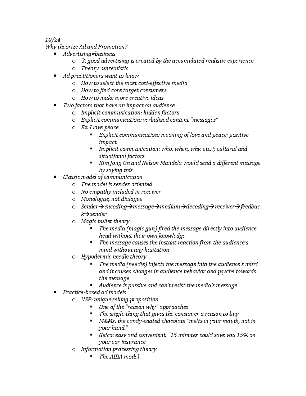 MEJO4137 10-24 - Adam Saffer/Dan Kim - 10/24 Why theorize Ad and ...