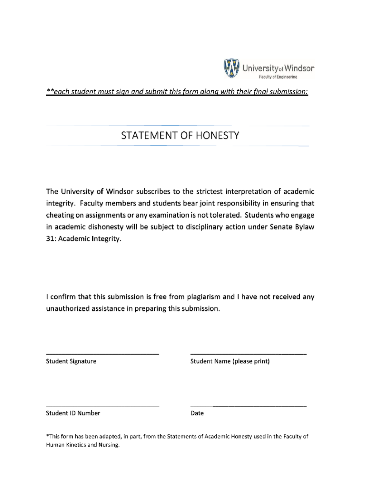 Assignment 1- Statement - GENG 2190 Assignment 1 Due January 21, 2021 ...