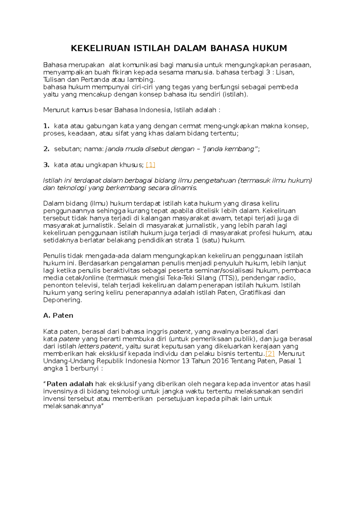 Kekeliruan Istilah Dalam Bahasa Hukum - KEKELIRUAN ISTILAH DALAM BAHASA ...