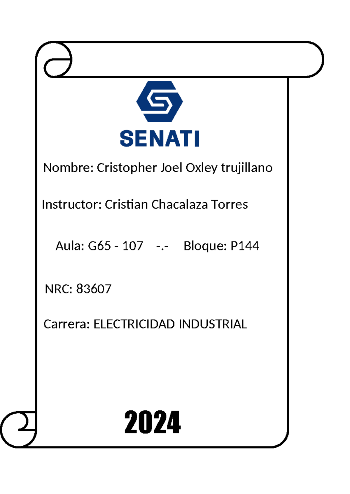 Informatica entregable 1 - 2024 Nombre: Cristopher Joel Oxley ...