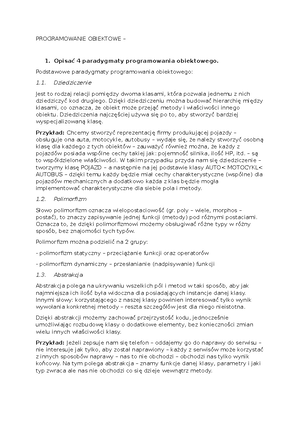 Lab6-Lista_zadania - Programowanie Obiektowe Laboratorium 6 – Lista A ...