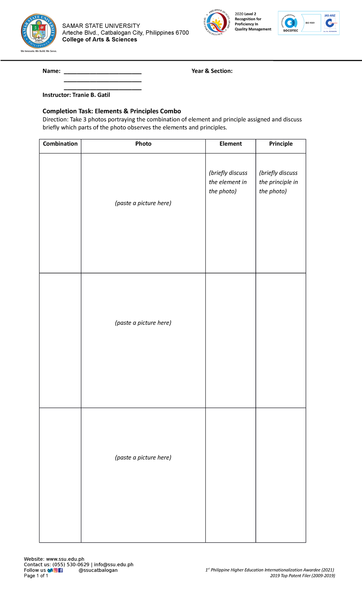 Elements-Principles-Activity - Name: ________________________ Year ...