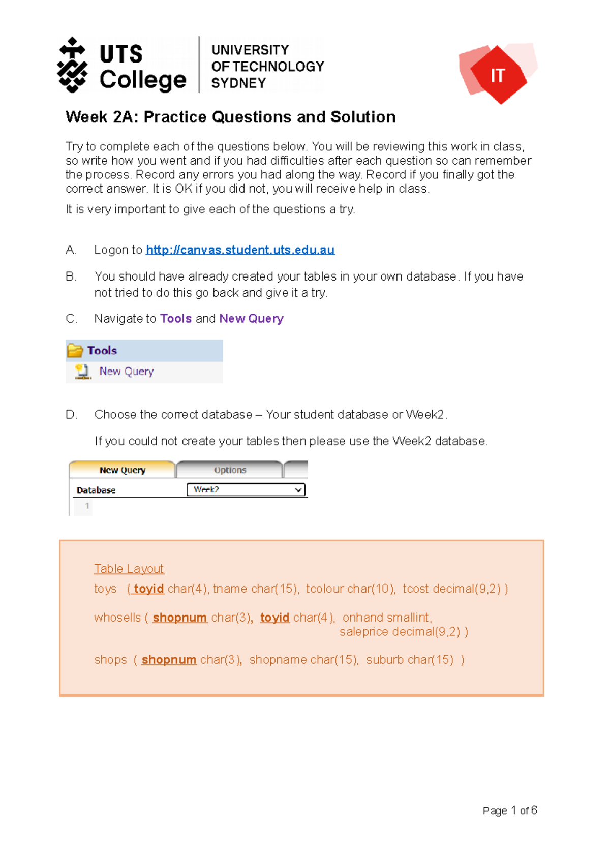 Week 2A - Practice Questions Solution - Week 2A: Practice Questions and ...