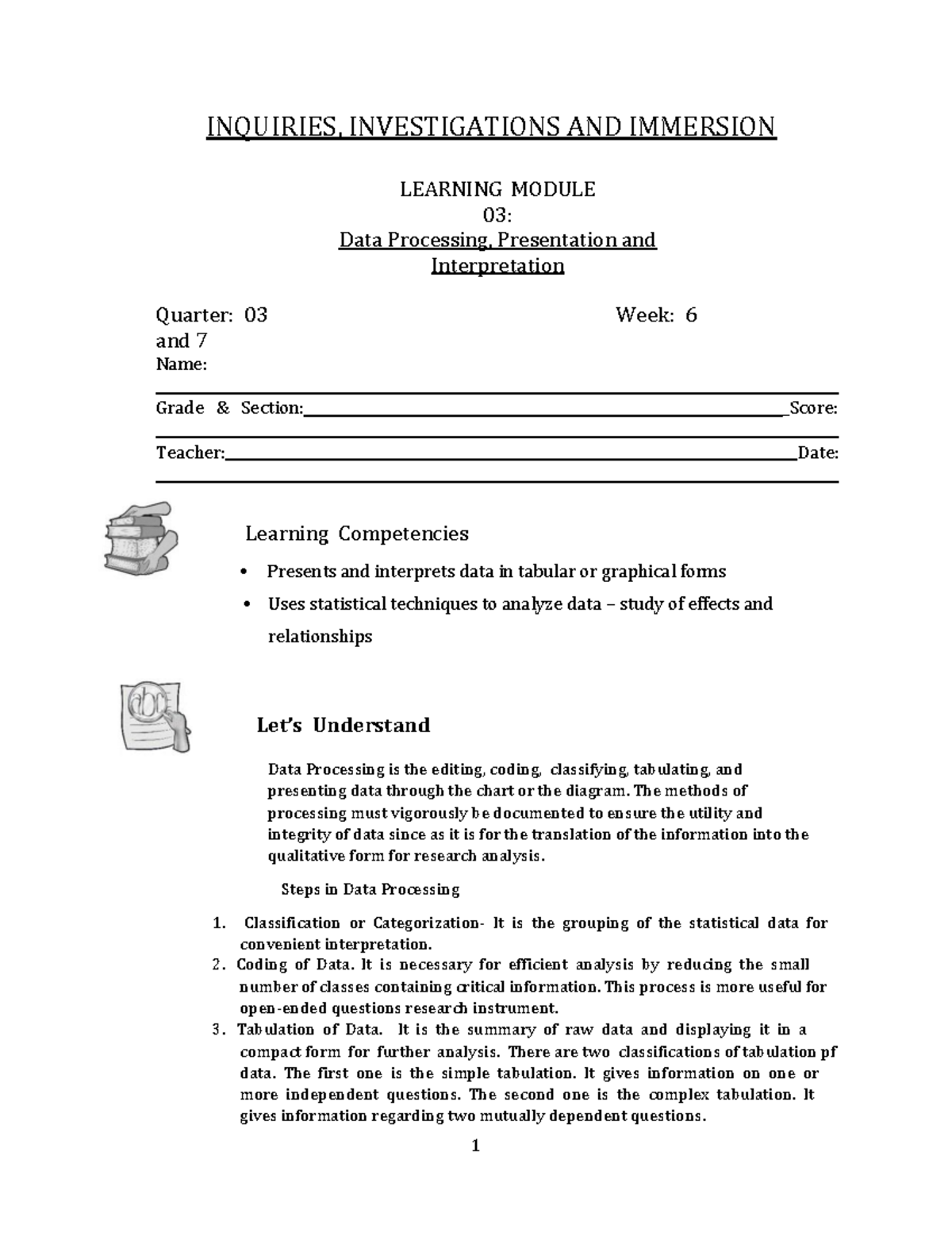 LM- Inquiries-Q3-Weeks 6 and 7 - 1 INQUIRIES, INVESTIGATIONS AND ...