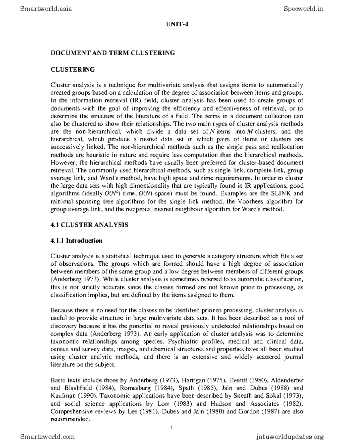 Information Retrieval Systems U4 UNIT DOCUMENT AND TERM CLUSTERING information-retrieval-systems-u4-unit-document-and-term-clustering