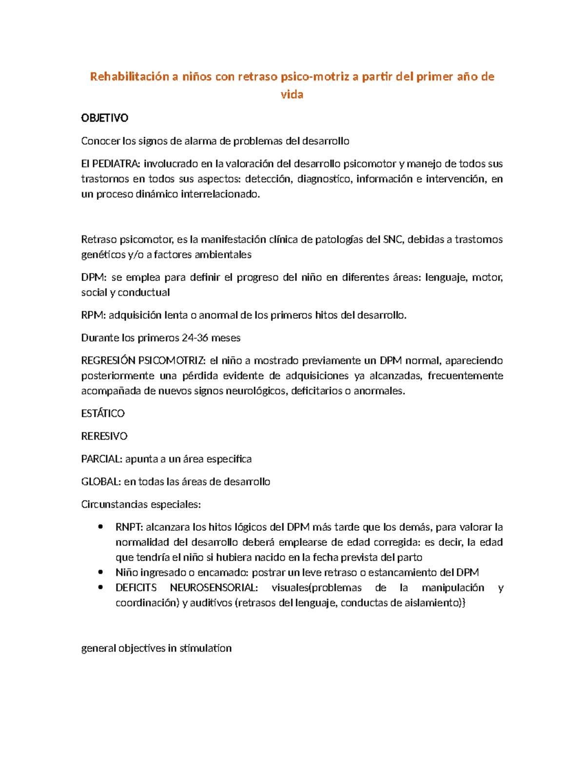 Rehabilitacion en niños con retraso psico-motor - Rehabilitación a ...