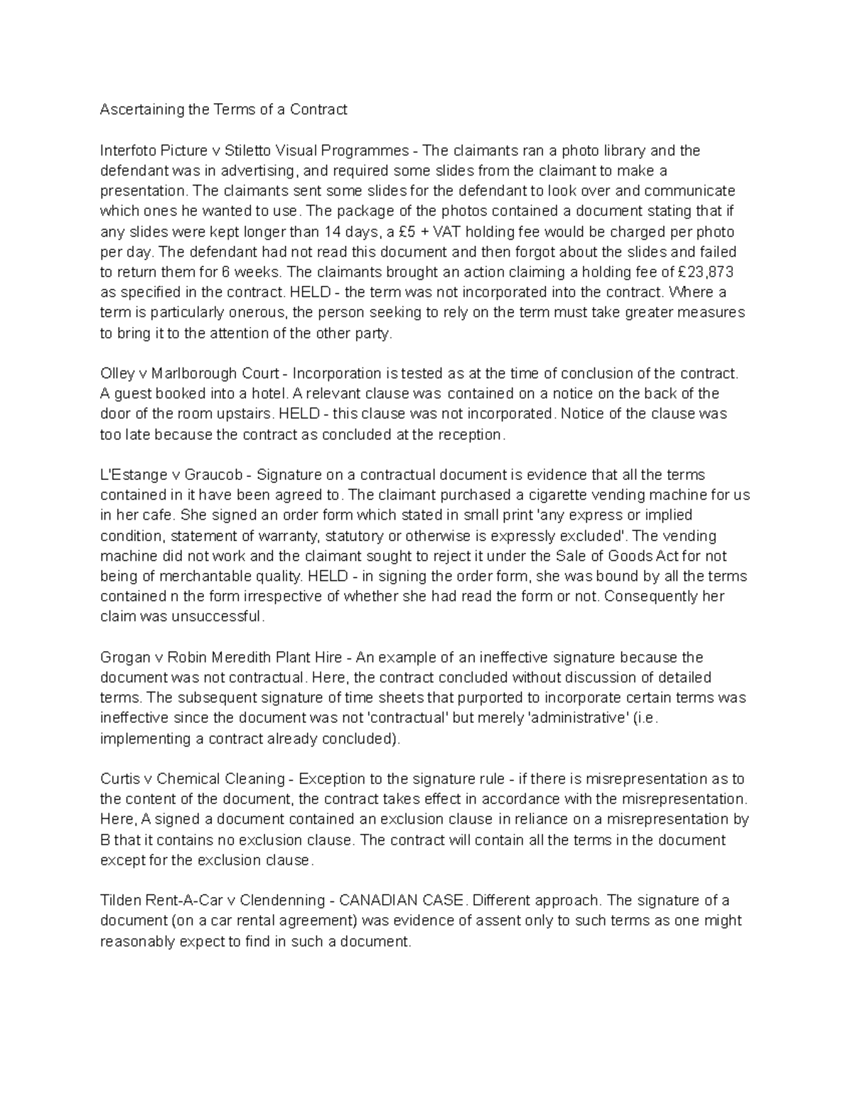 Ascertaining the Terms of a Contract - Ascertaining the Terms of a ...