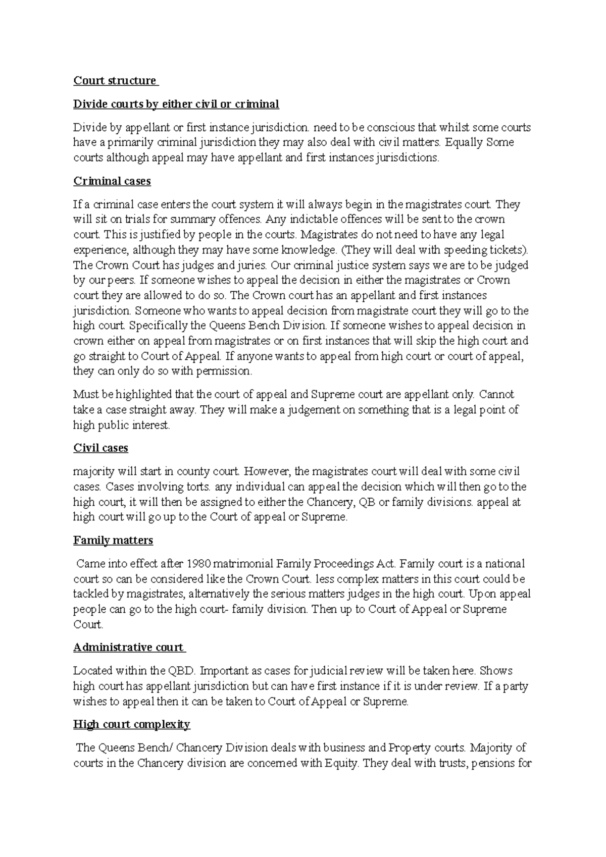 Court structure- detailed analysis of domestic and european courts ...