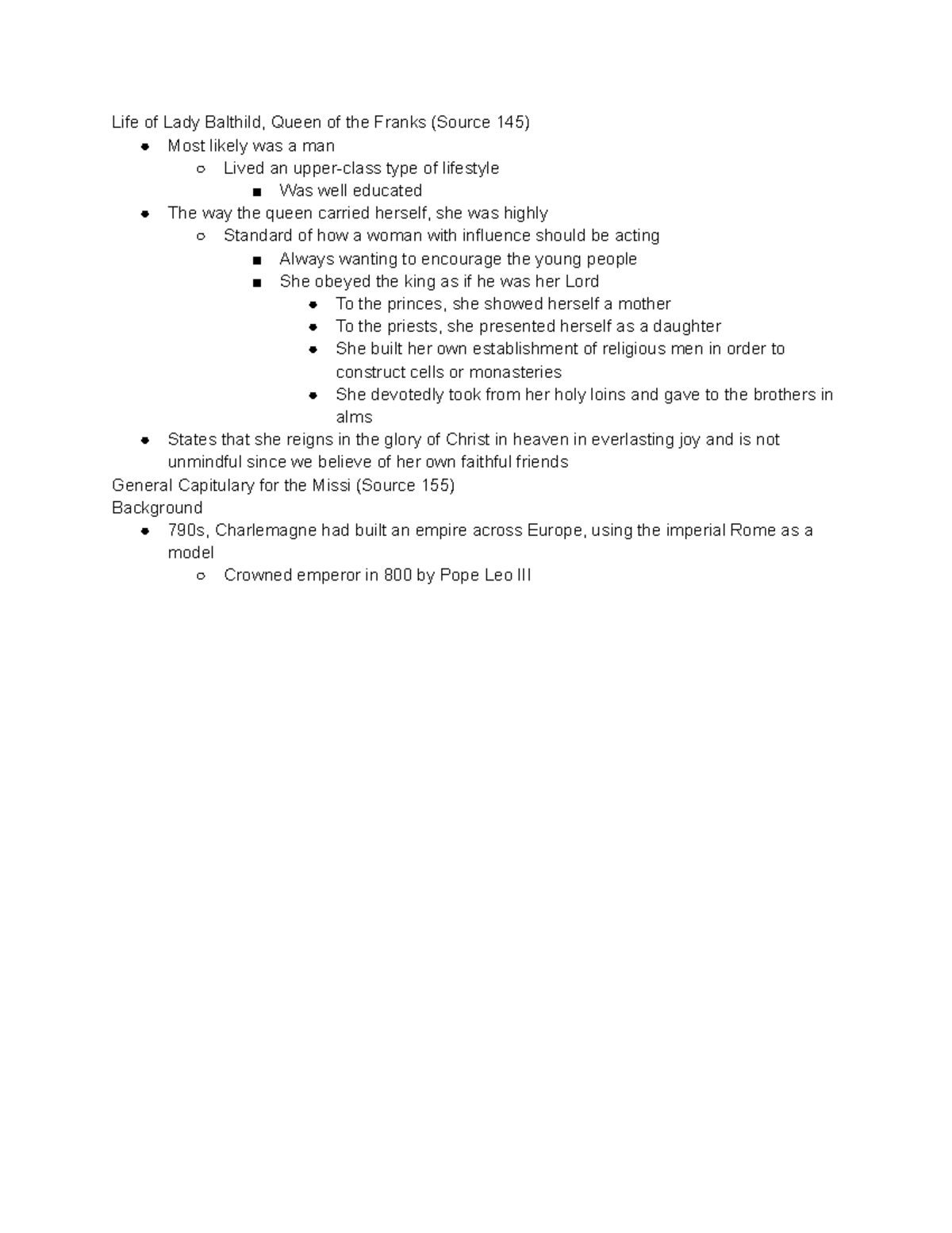 Primary Sources #3 - Life of Lady Balthild, Queen of the Franks (Source ...