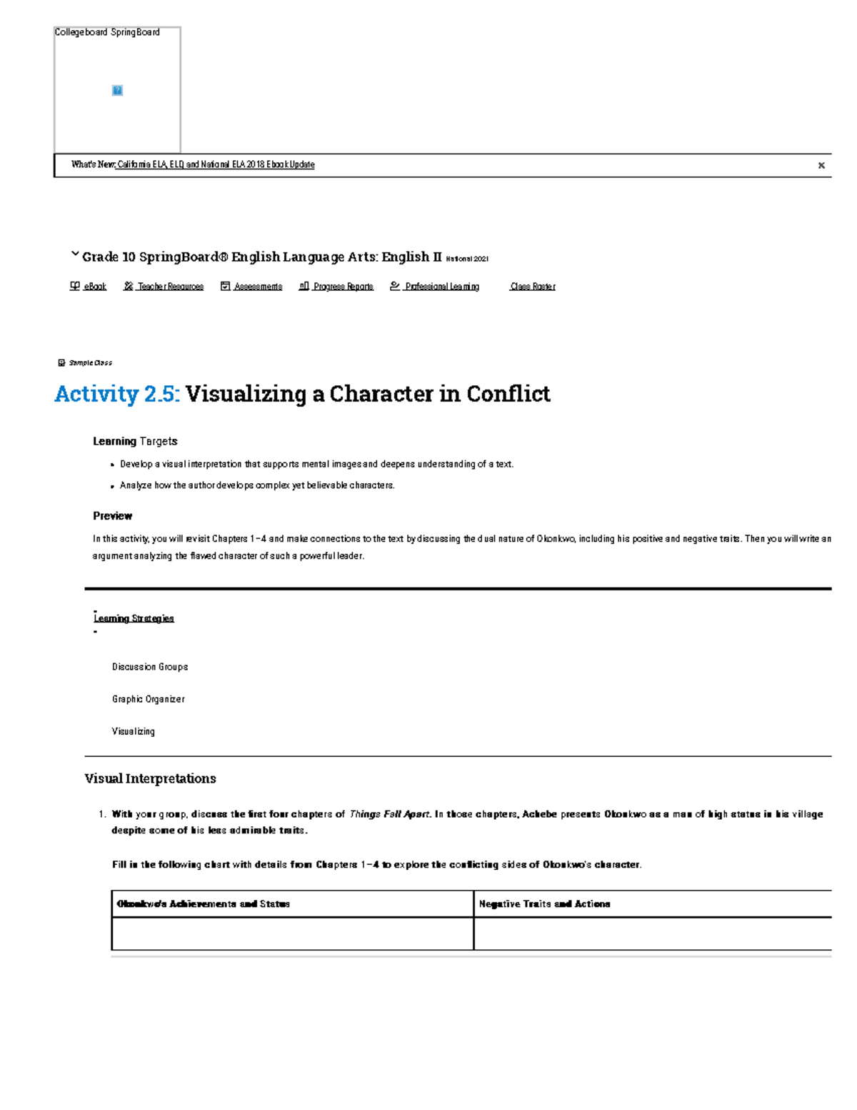 2.5 Visualizing a Character in Conflict - Collegeboard SpringBoard What ...