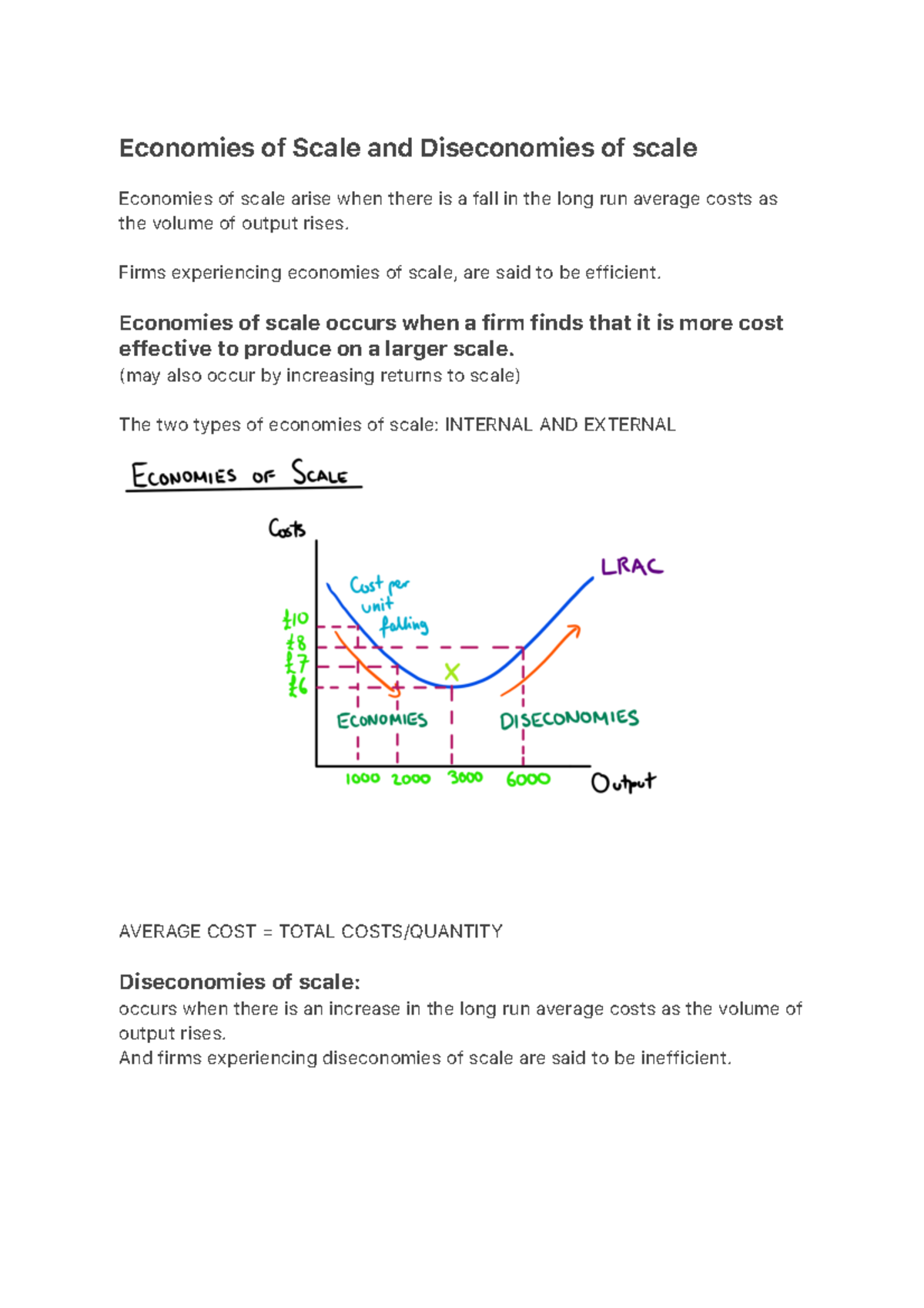 Economies of Scale and Diseconomies of scale - Economies of Scale and ...