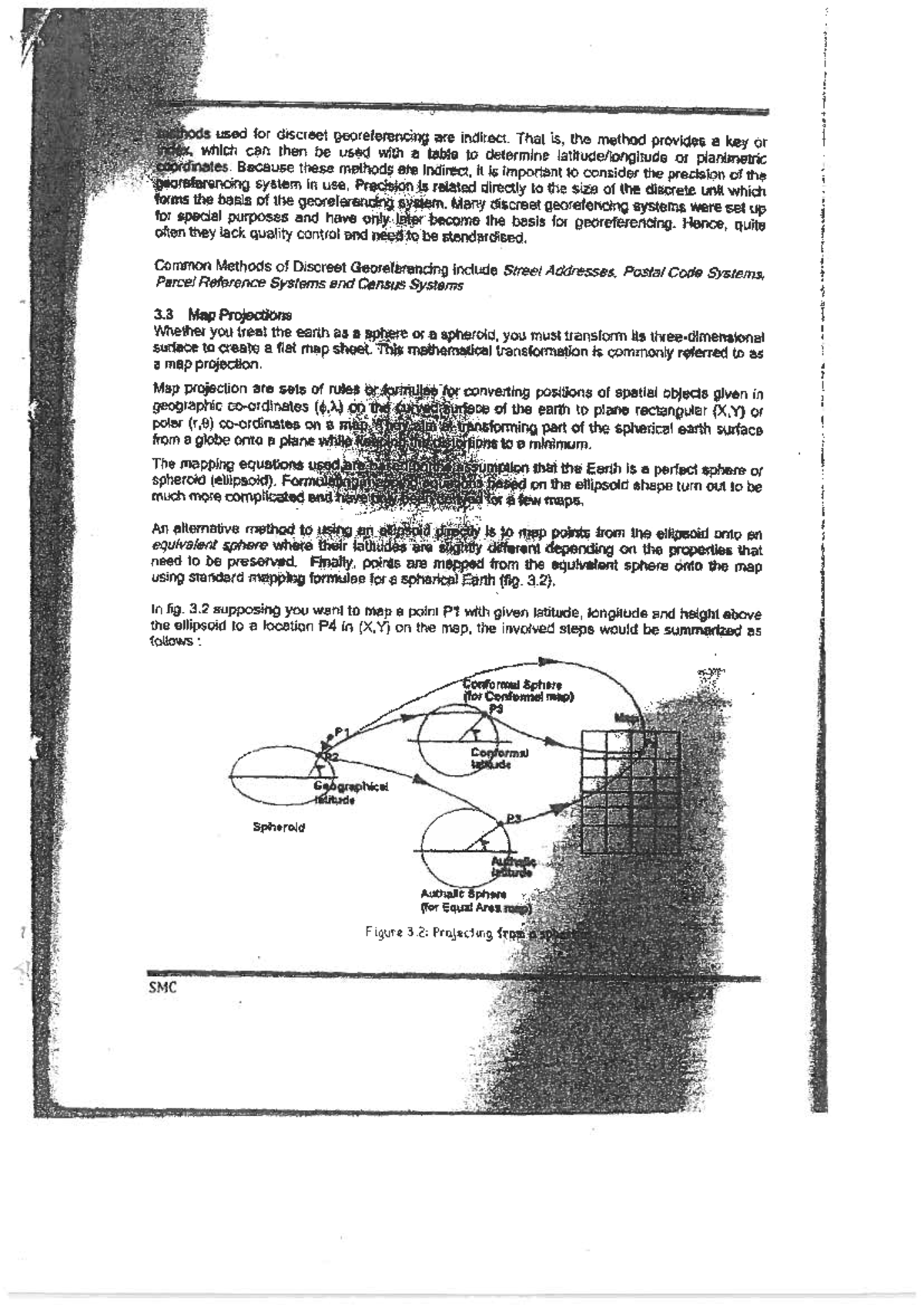 MAP Projection - Summary notes - s used for discreet georeferencing are ...
