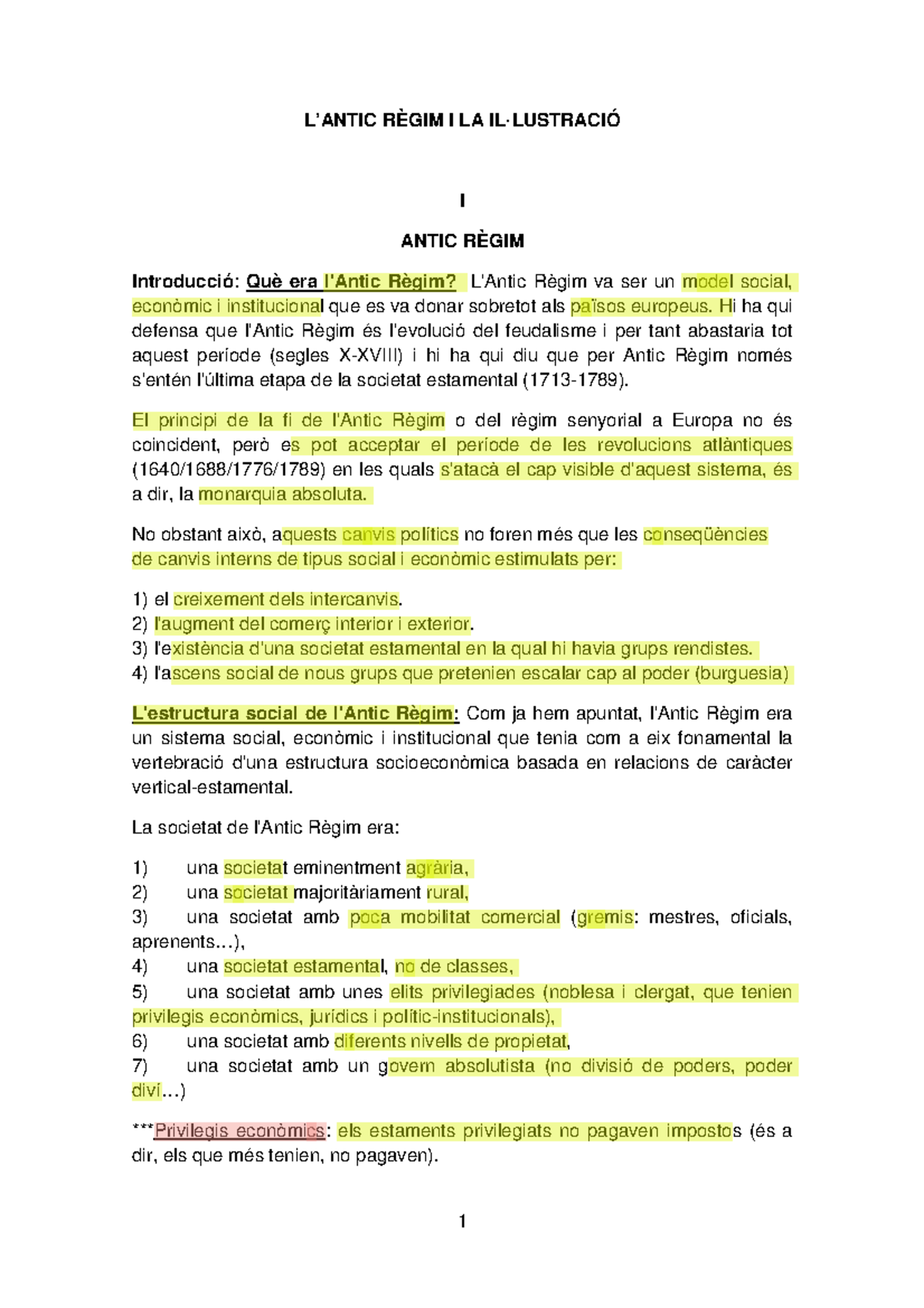 1. Antic Règim i Il·lustració - L’ANTIC RÈGIM I LA IL·LUSTRACIÓ I ANTIC ...