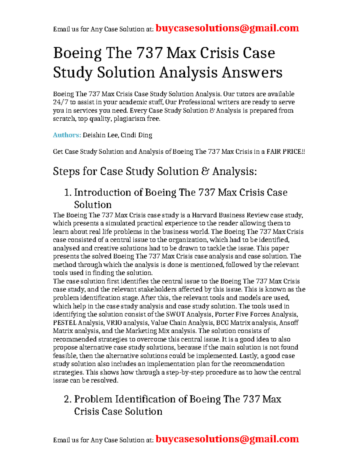 Case Solution Boeing The 737 Max Crisis - Boeing The 737 Max Crisis Case Study Solution Analysis ...