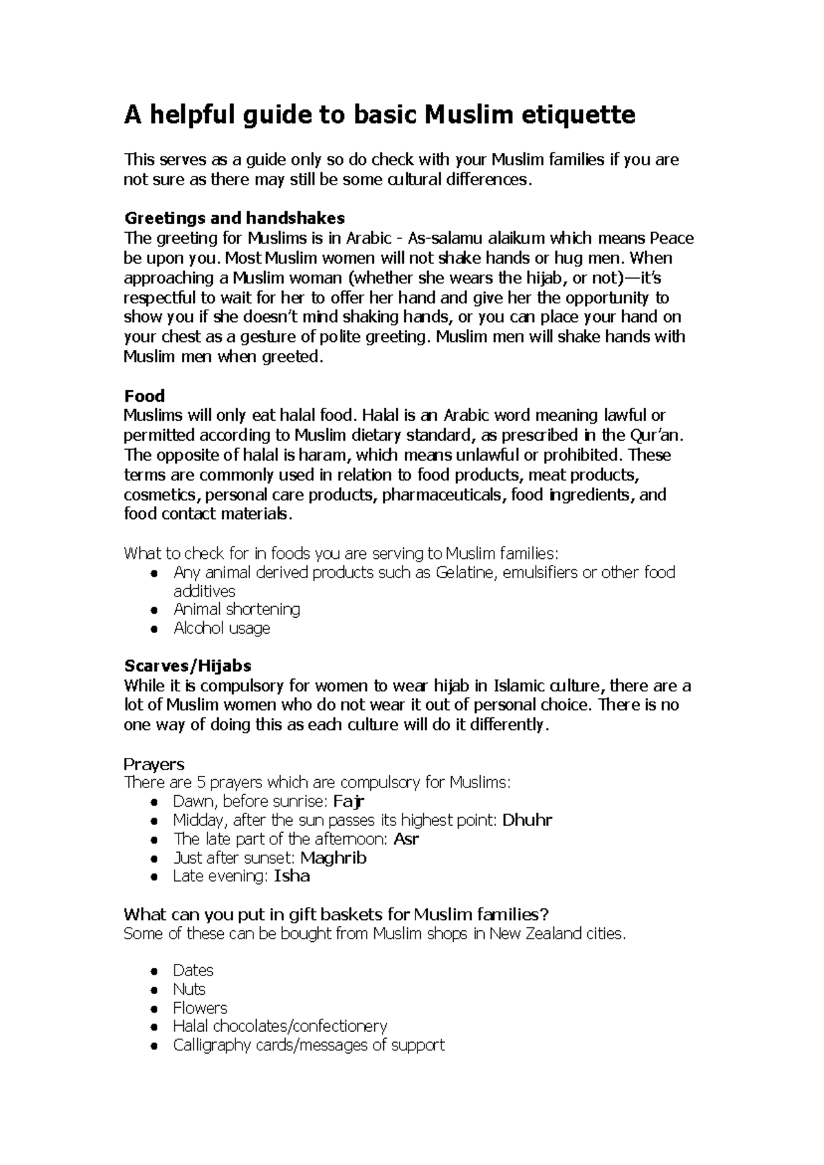 Basic facts about Islam - A helpful guide to basic Muslim etiquette ...