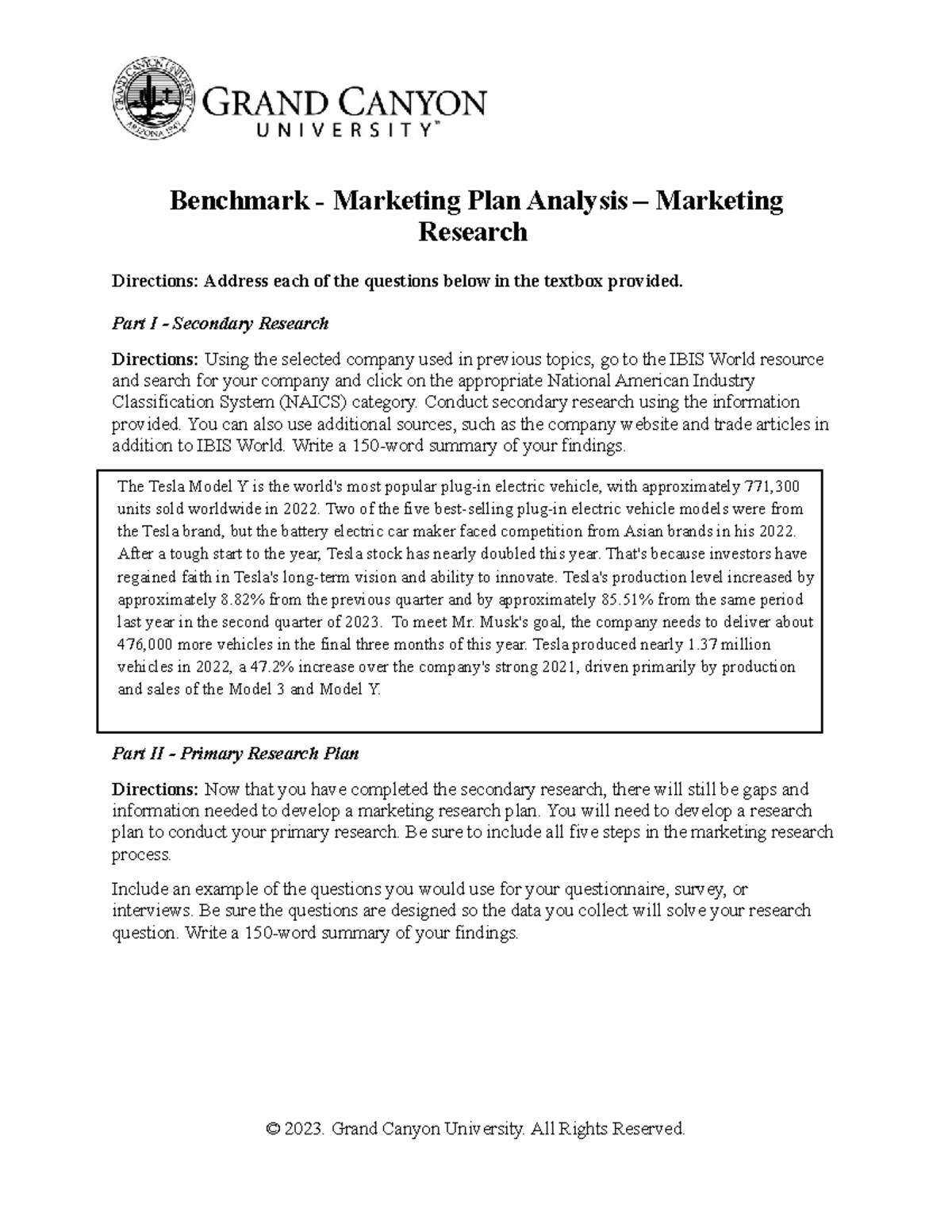 MKT 315 RS T3 - Homework for Topic 4 - Benchmark - Marketing Plan ...