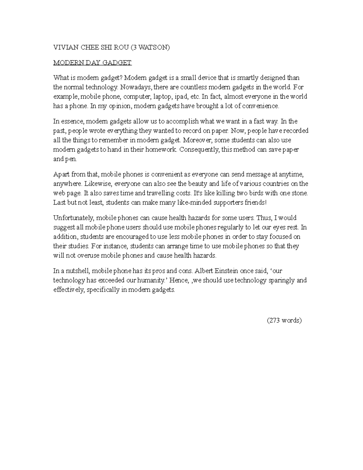 Modern DAY Gadget - thank you - VIVIAN CHEE SHI ROU (3 WATSON) MODERN ...