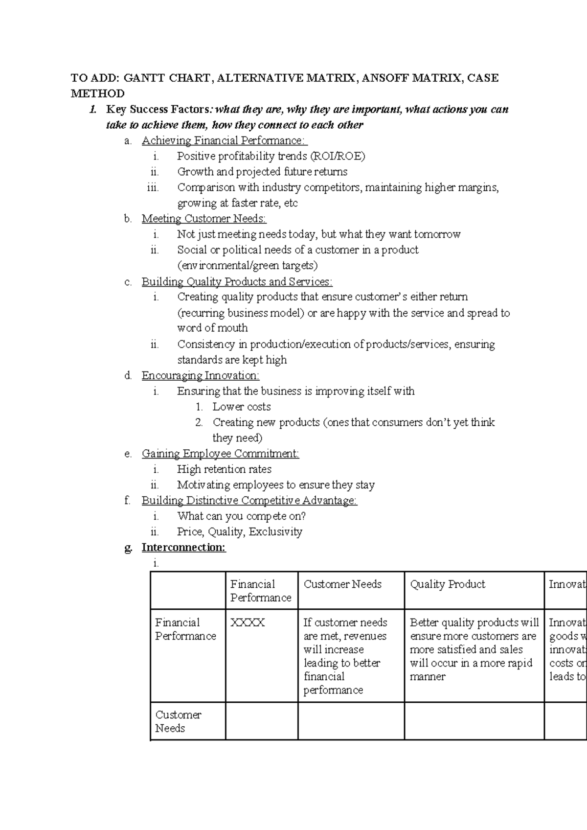 Copy of BU111 Midterm Study Guide - TO ADD: GANTT CHART, ALTERNATIVE ...