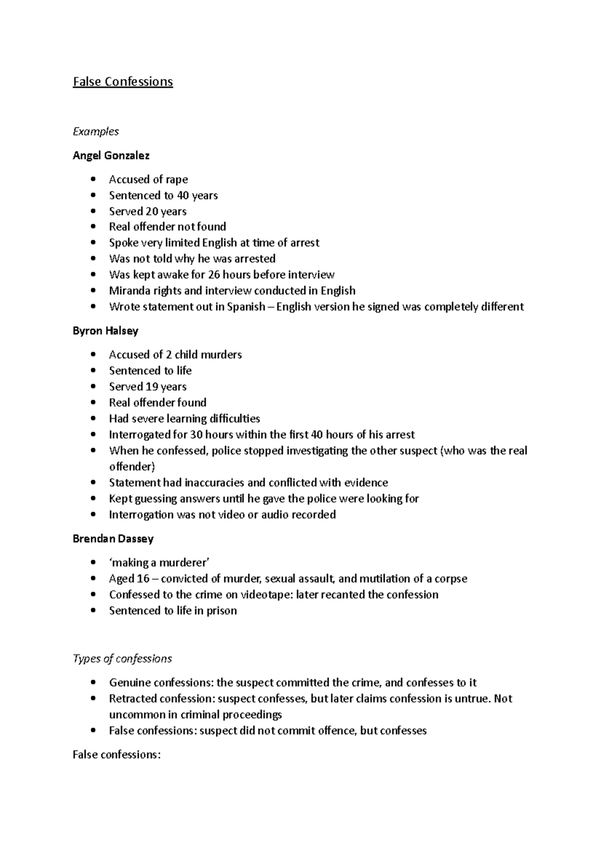 False Confessions - see above - False Confessions Examples Angel ...