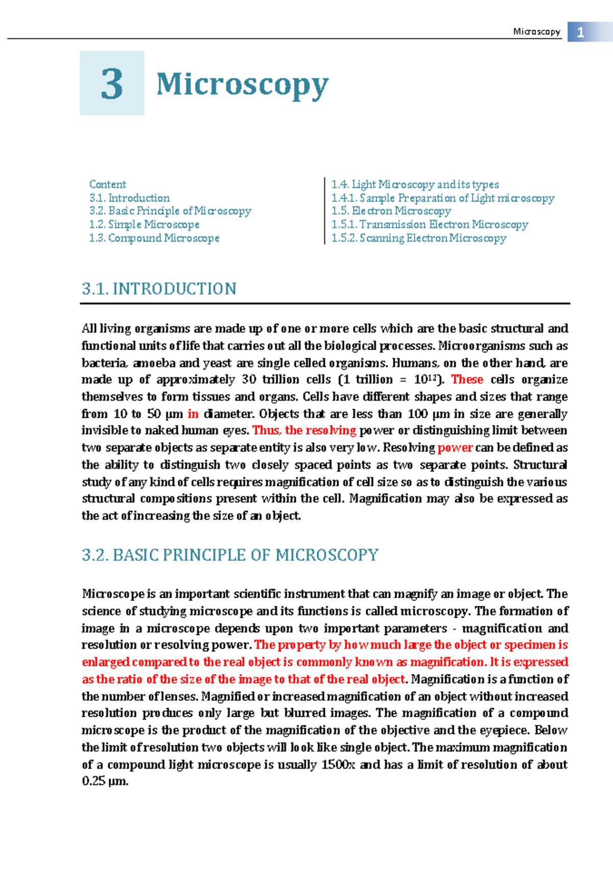 Chapter-3 Microscopy - Microscopy 1 Microscopy Content 3. Introduction ...