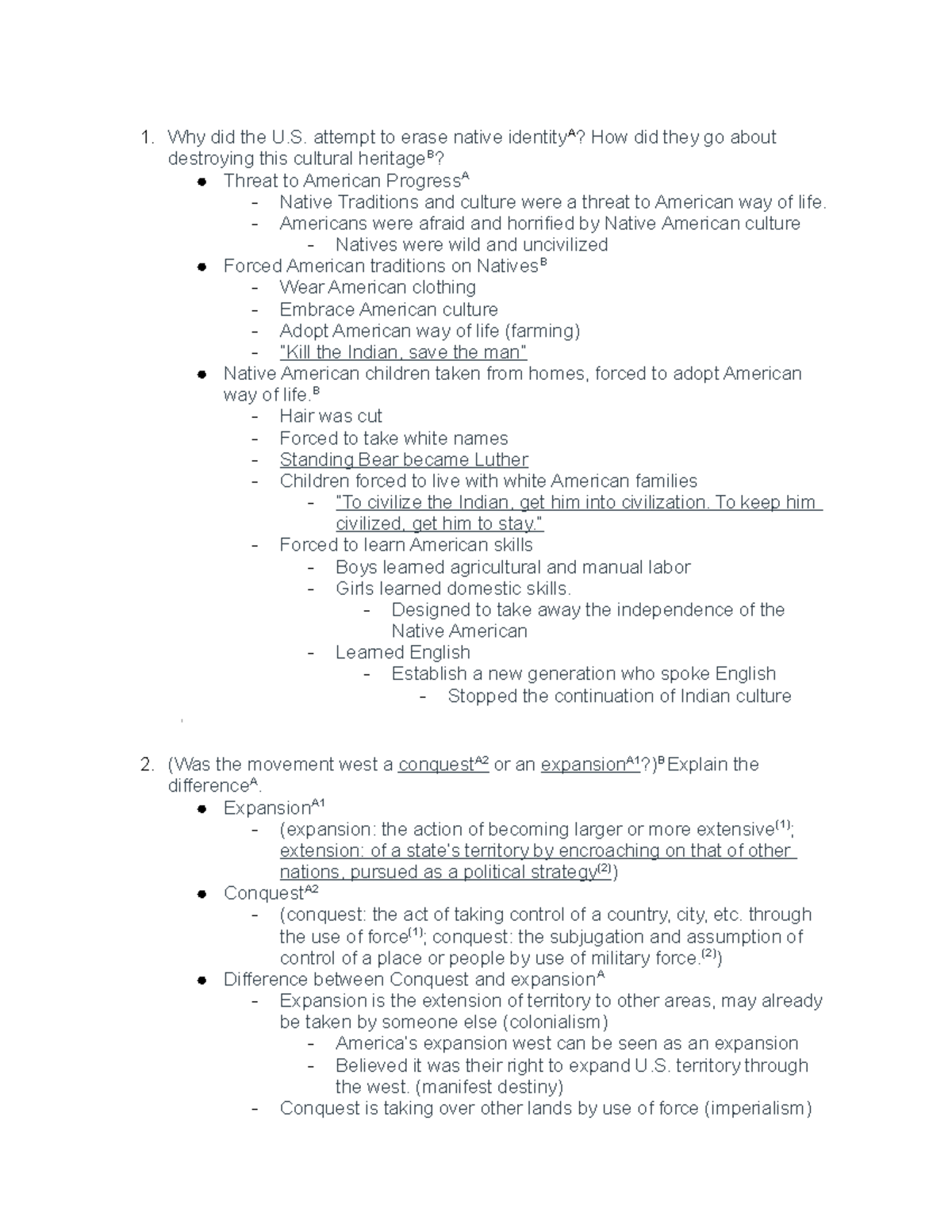 U.S. History Native American Relationships Notes - Why did the U ...