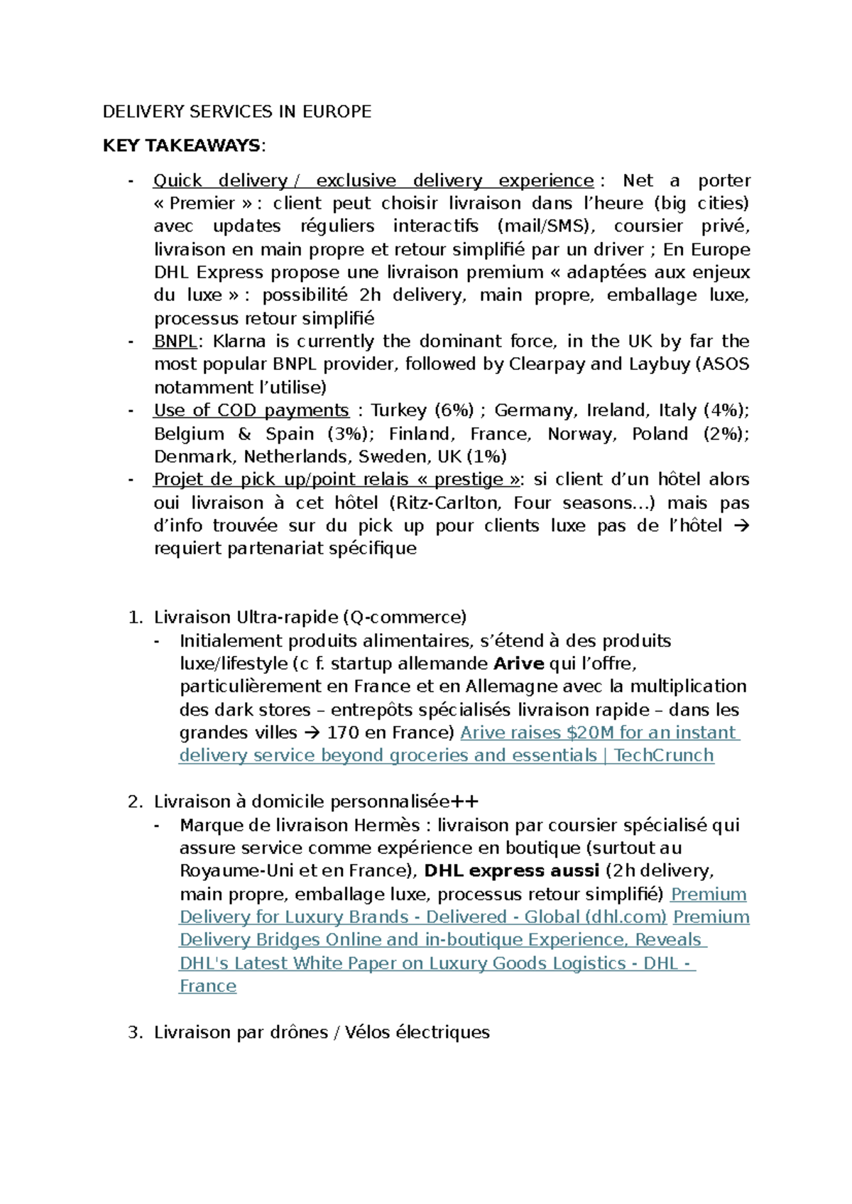 Delivery Services in Europe - DELIVERY SERVICES IN EUROPE KEY TAKEAWAYS ...