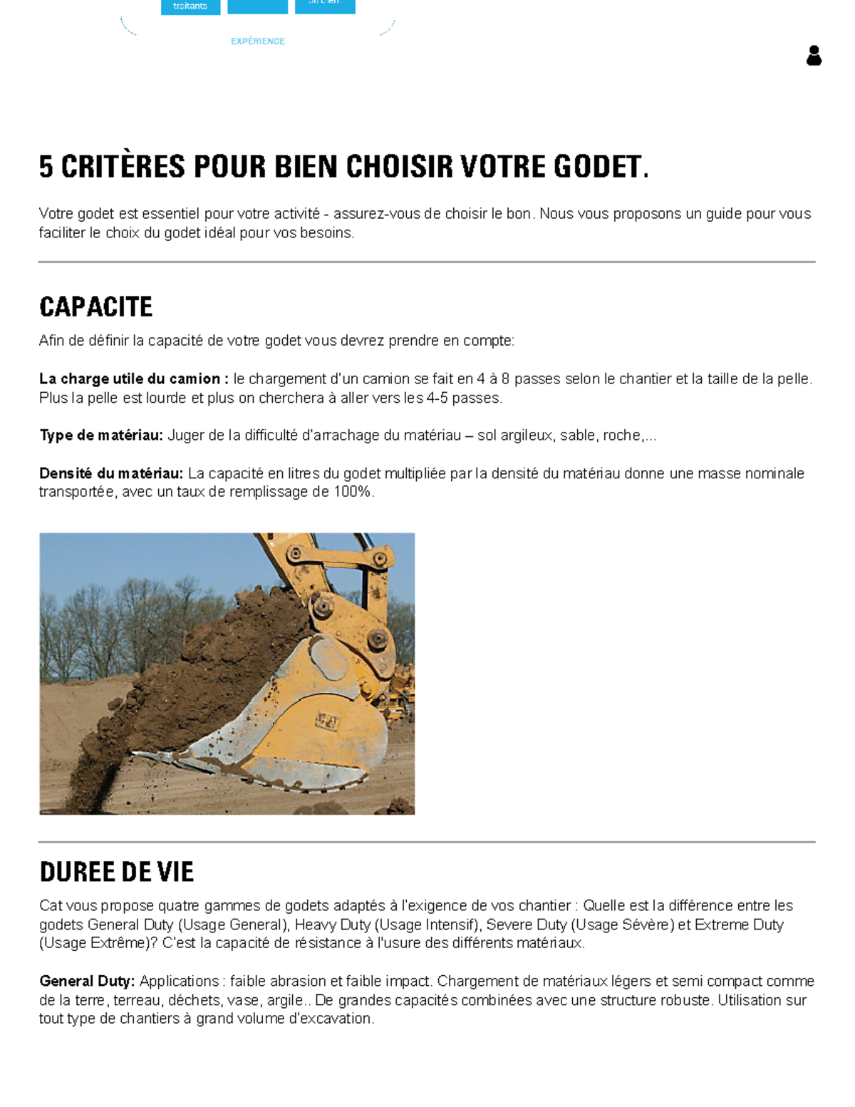 5 critères pour bien choisir votre godet - 5 CRITÈRES POUR BIEN CHOISIR ...