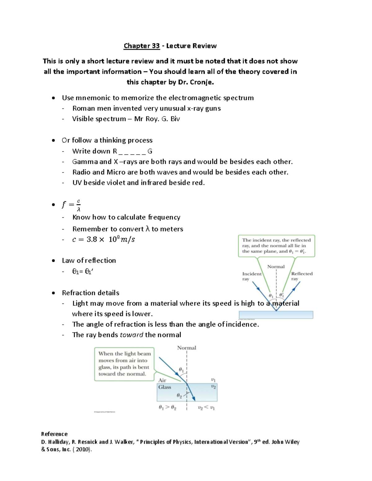 Chapter 33 + 34 +21 edited - Reference D. Halliday, R. Resnick and J ...