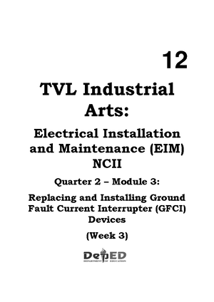 EIM Grade 12 Modules - 12 TVL Industrial Arts: Electrical Installation ...