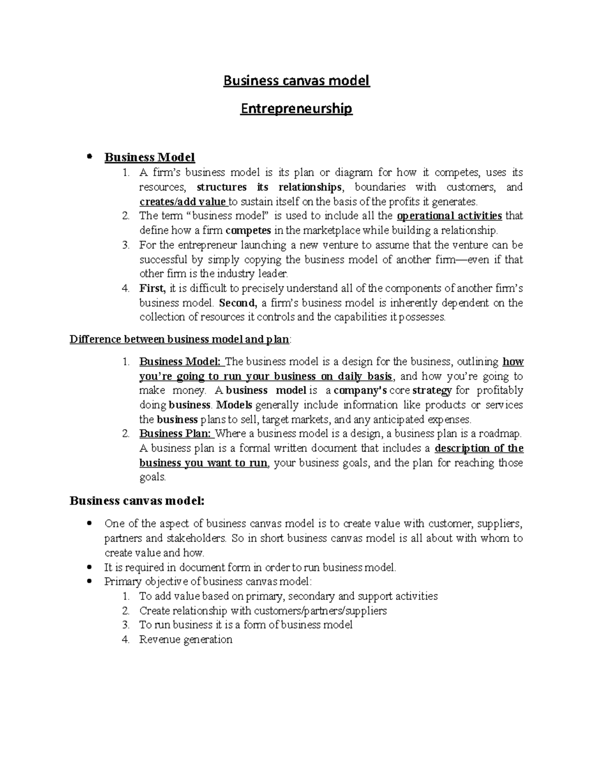 Business canvas model - Business canvas model Entrepreneurship Business ...