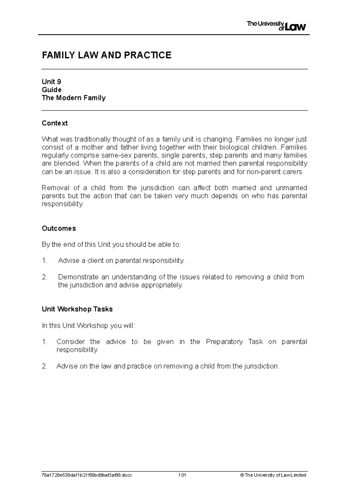 2223 fam ws09 ce01 guide - FAMILY LAW AND PRACTICE Unit 9 Guide The ...