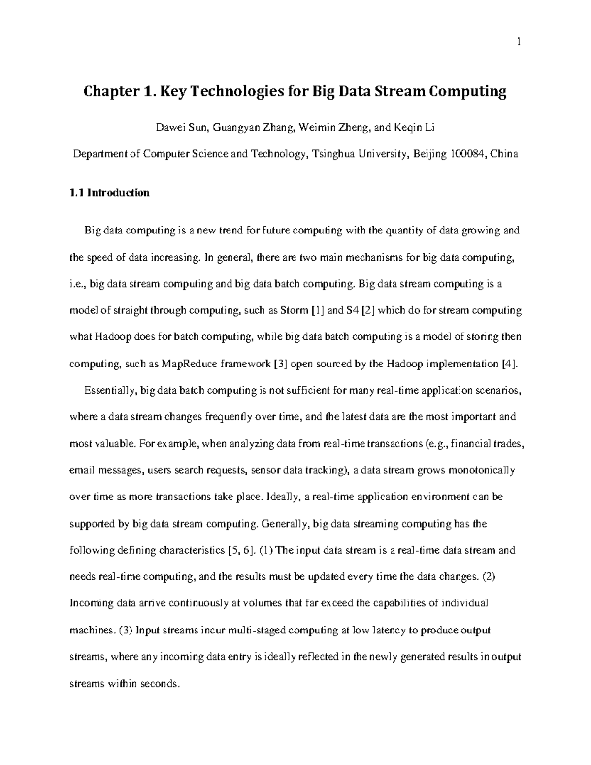 Stream Computing BIG DATA Chapter 1 Key Technologies For stream-computing-big-data-chapter-1-key-technologies-for