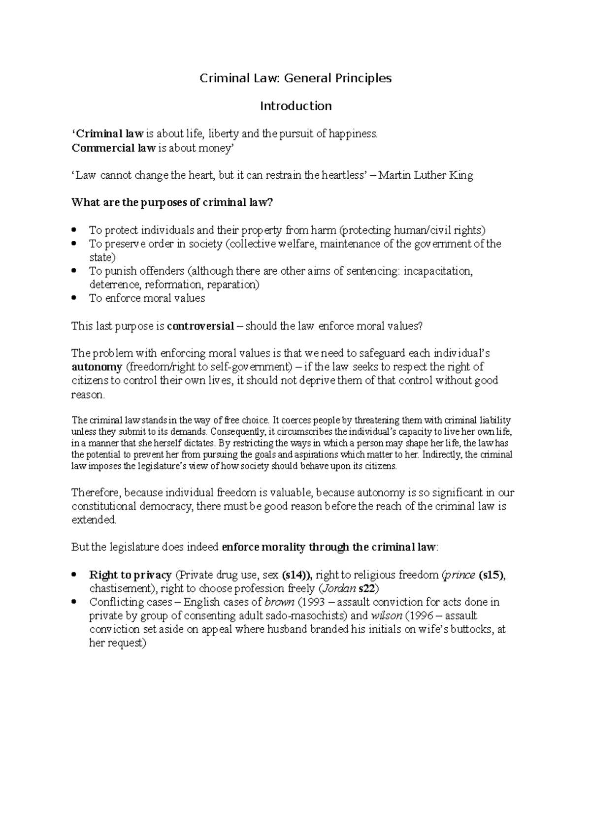 Criminal Law intro 2020 - Criminal Law: General Principles Introduction ...