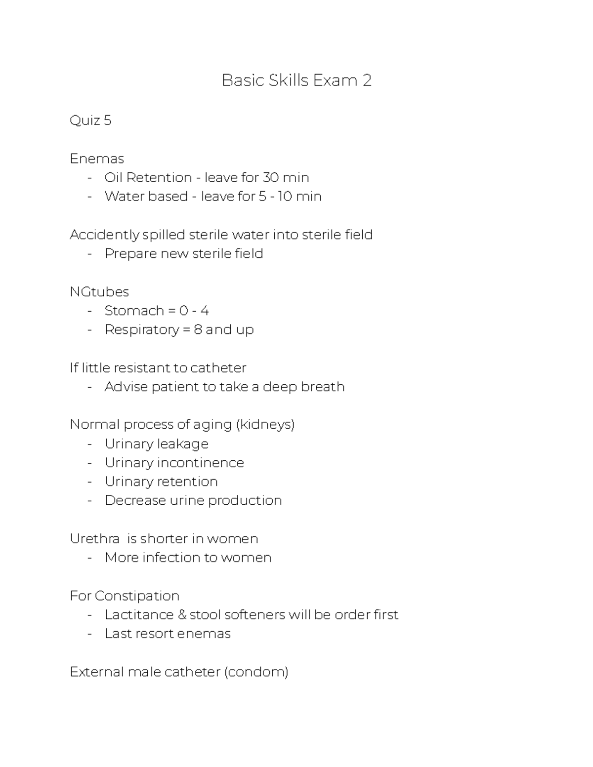 Basic Skills Exam 2 - Simple summary of missed questions - Basic Skills ...
